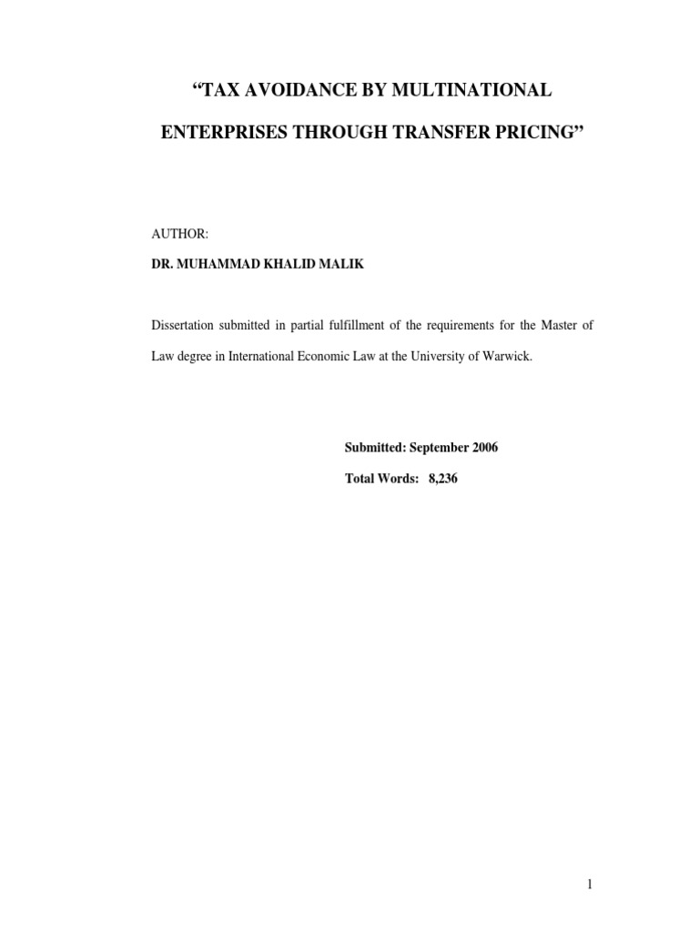 Tax Avoidance | PDF | International Taxation | Taxes