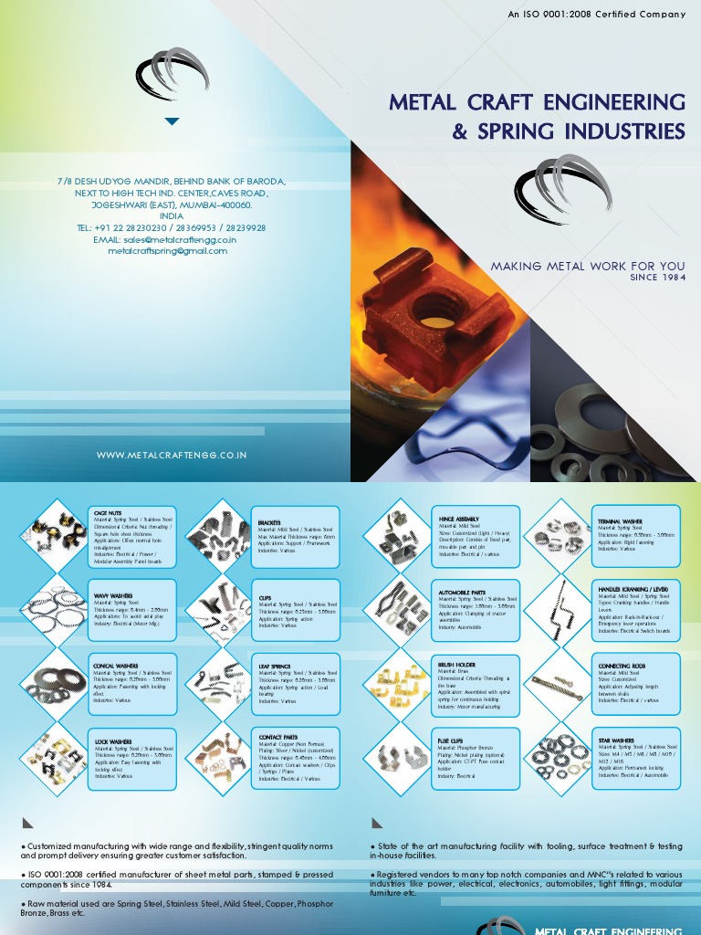 Metal Craft Brochure | PDF | Bronze | Sheet Metal