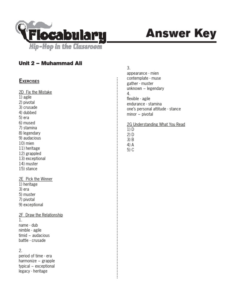 2 Muhammad Ali Answer Key | PDF | Sports | Violence