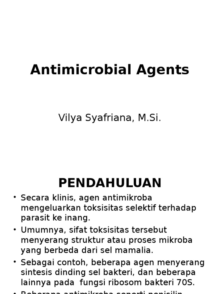 Agen Antimikroba dan Cara Kerjanya | PDF | Biokimia | Kimia