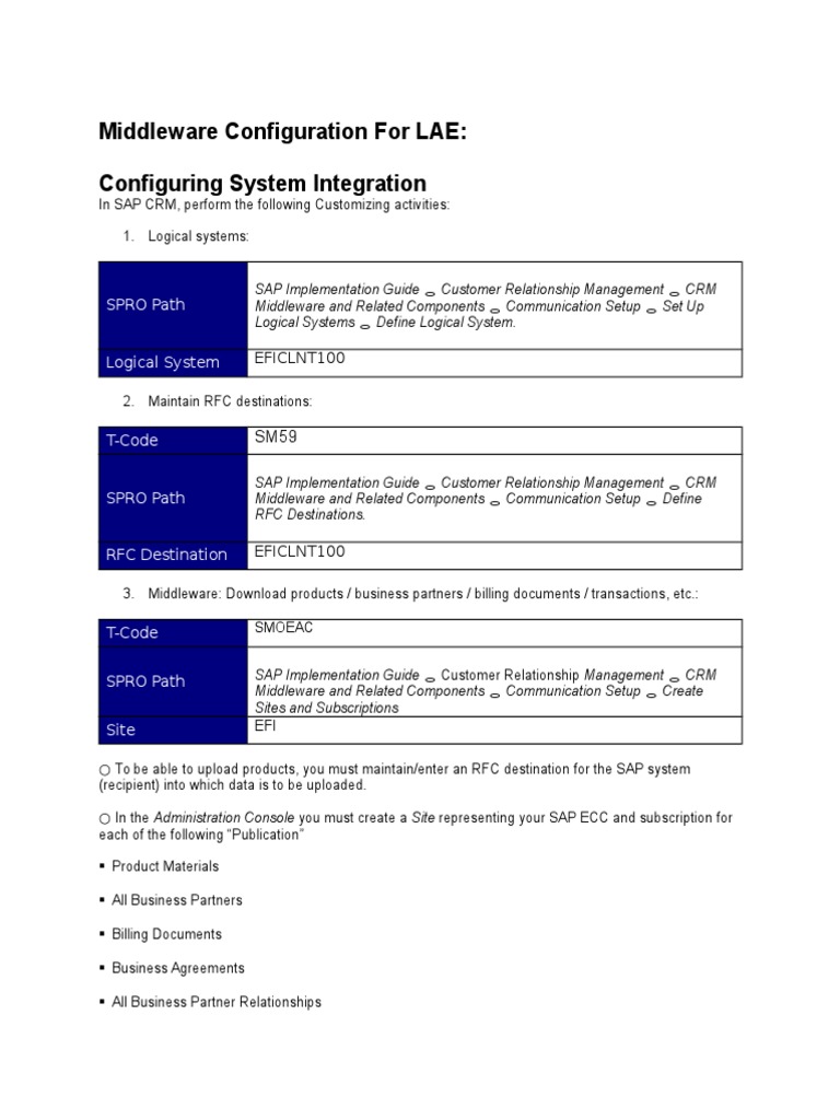 Configuring System Integration - Tech Spec | PDF | Customer ...