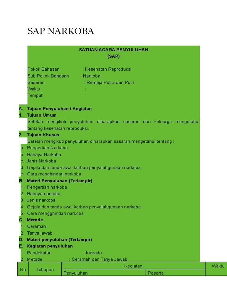 Contoh Sap Napza | PDF