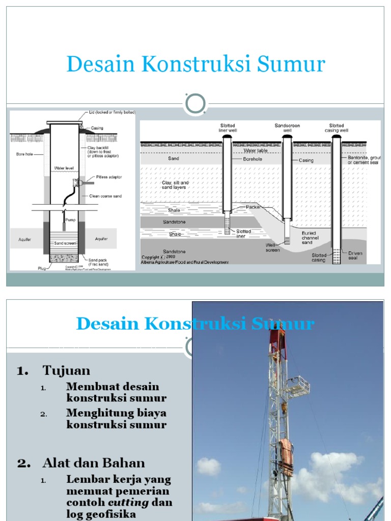 Desain Konstruksi Sumur Hidrogeologi | PDF | Teknologi & Rekayasa