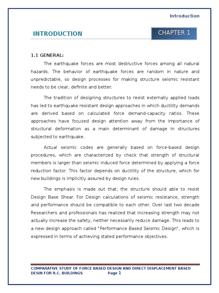 1.1 GENERAL:: Comparative Study of Force Based Design and Direct ...