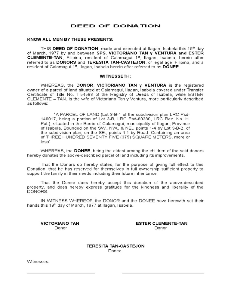 Deed of Donation | PDF
