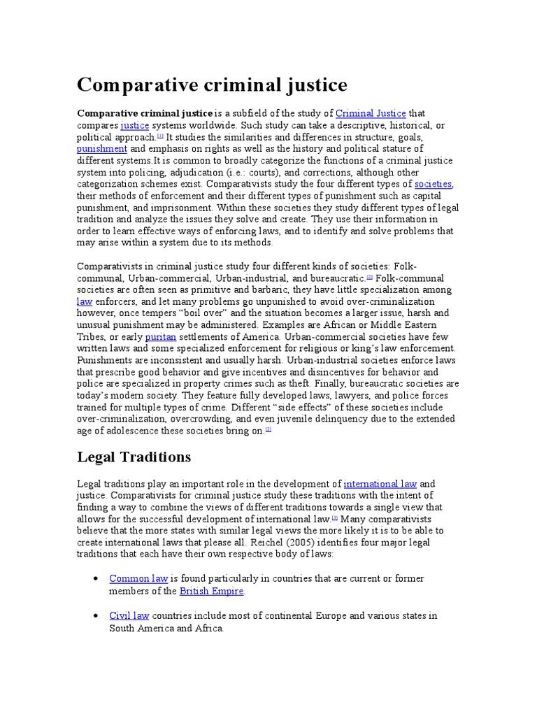 Comparative Criminal Justice | PDF | Misconduct | Criminal Justice