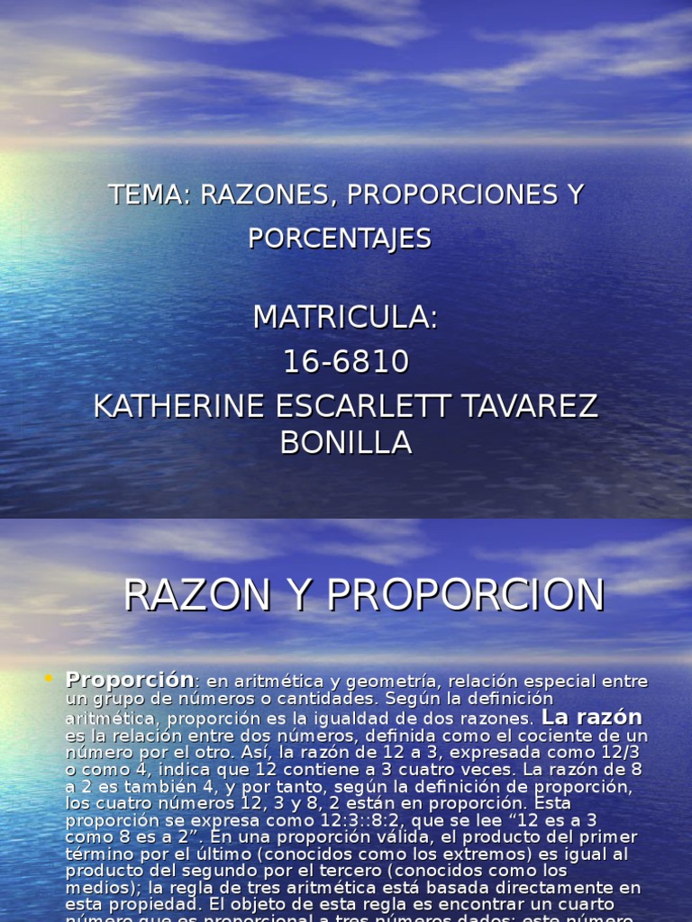 Razones, Proporciones y Porcentajes | PDF | Porcentaje | Aritmética