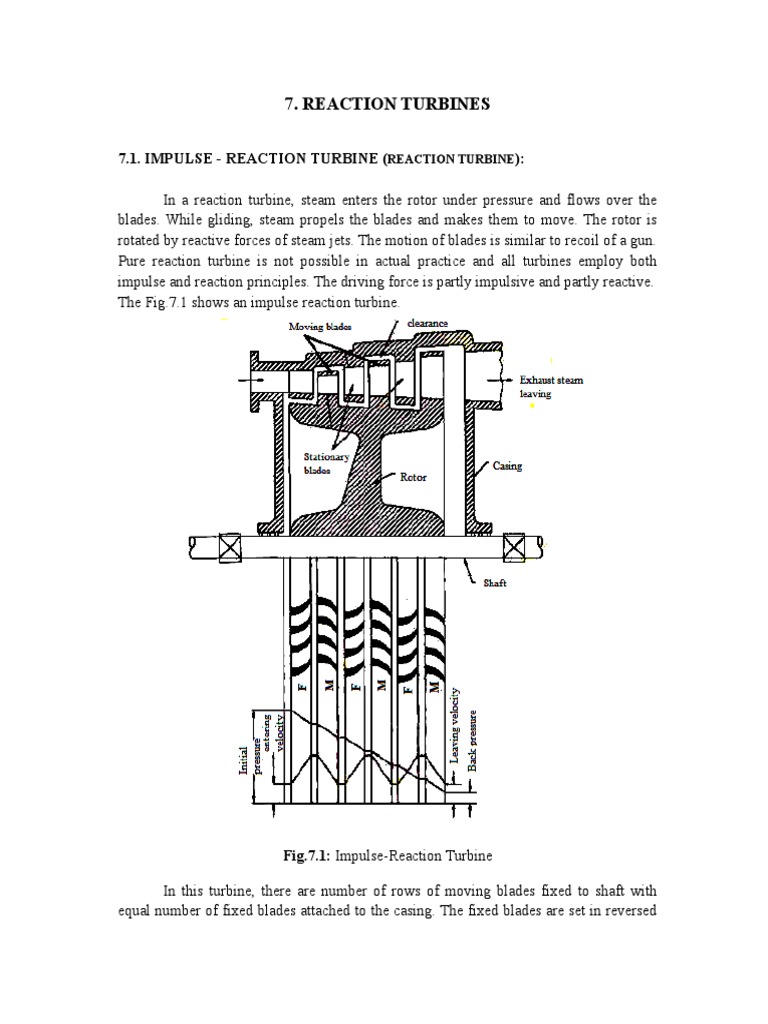 Unit 4 (Reaction Turbines.) 1 | PDF | Turbine | Energy Conversion