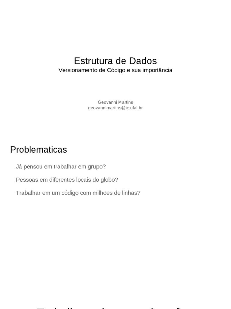 Versionamento de Codigo | PDF | Programas | Informática Versionamento de Codigo | PDF | Programas | Informática