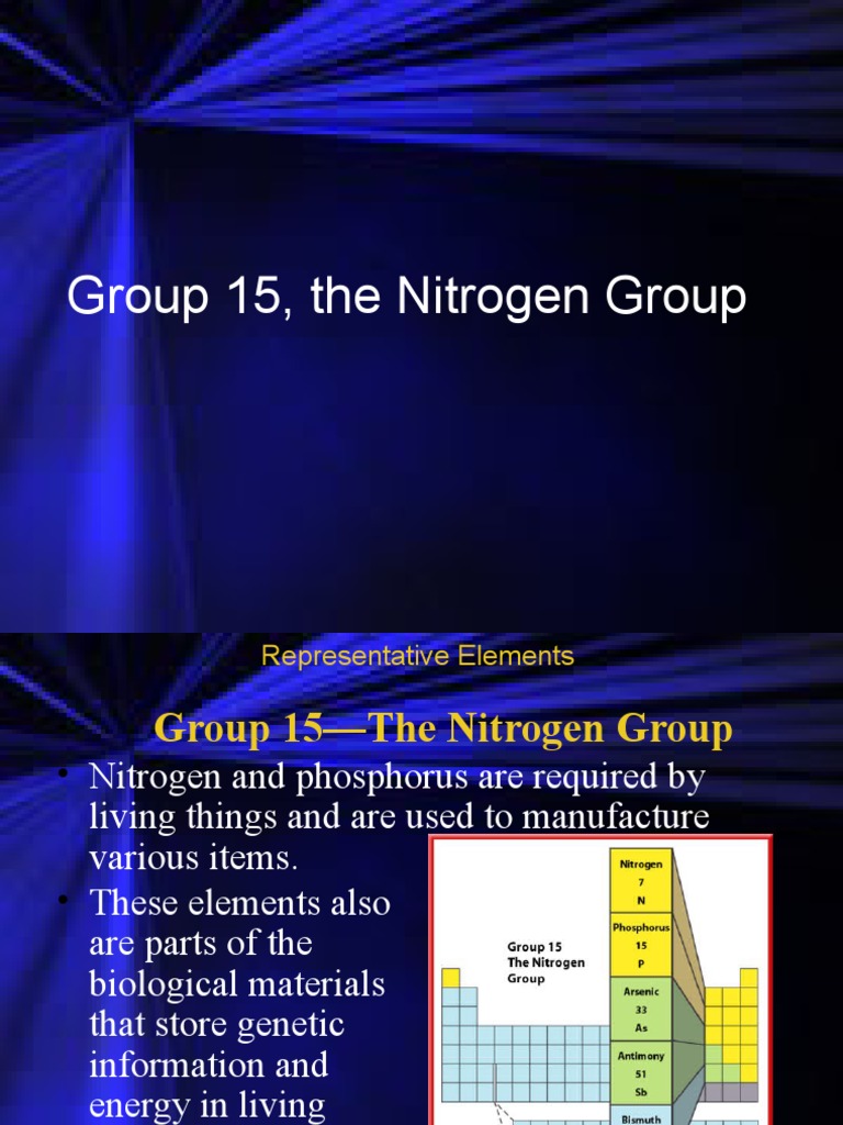 Nitrogen Group: Importance & Uses | PDF
