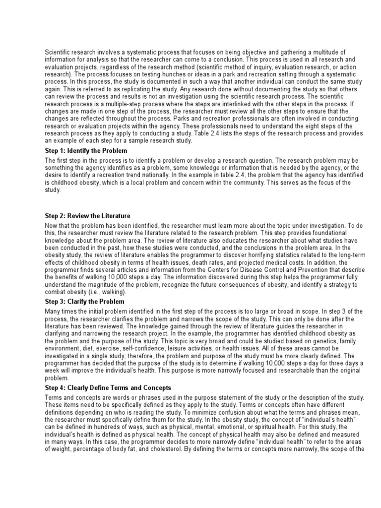 Step 1: Identify The Problem | PDF | Scientific Method | Data