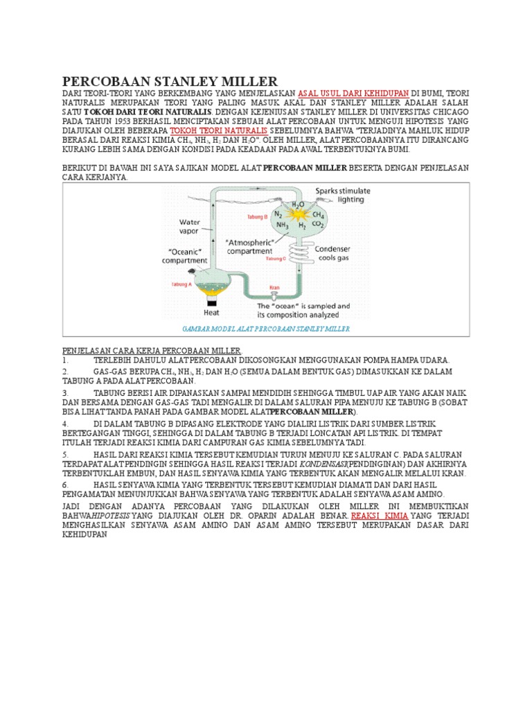 Percobaan Stanley Miller | PDF