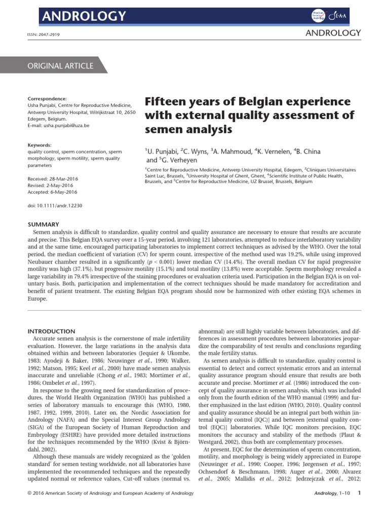 Punjabi Et Al-2016-Andrology | PDF | Coefficient Of Variation ...