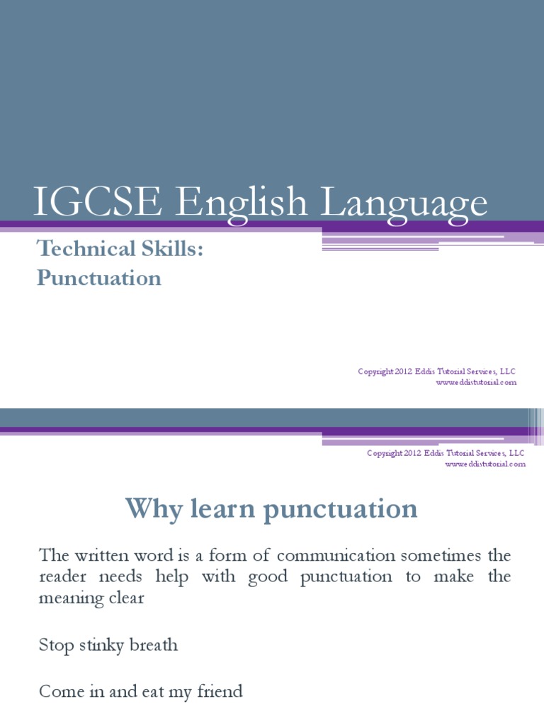 Igcse Eng Lang Punctuation | PDF | Ellipsis | Bracket
