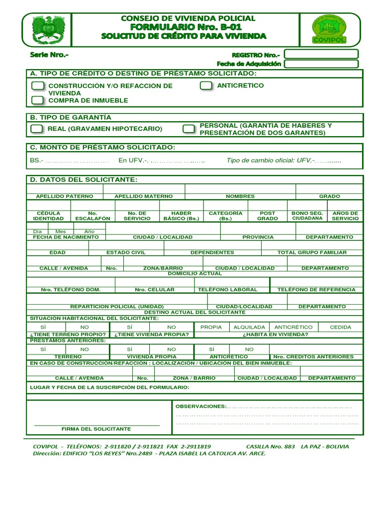 Formulario B 1 | PDF
