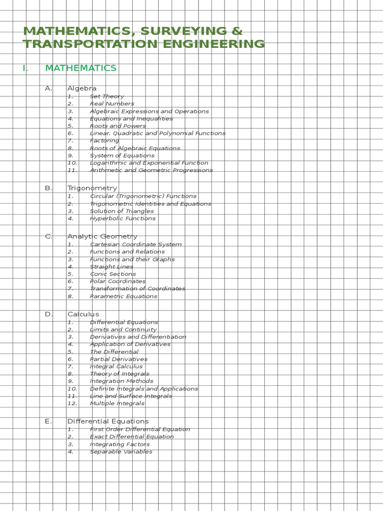 Mathematics, Surveying & Transportation Engineering | Download Free PDF ...