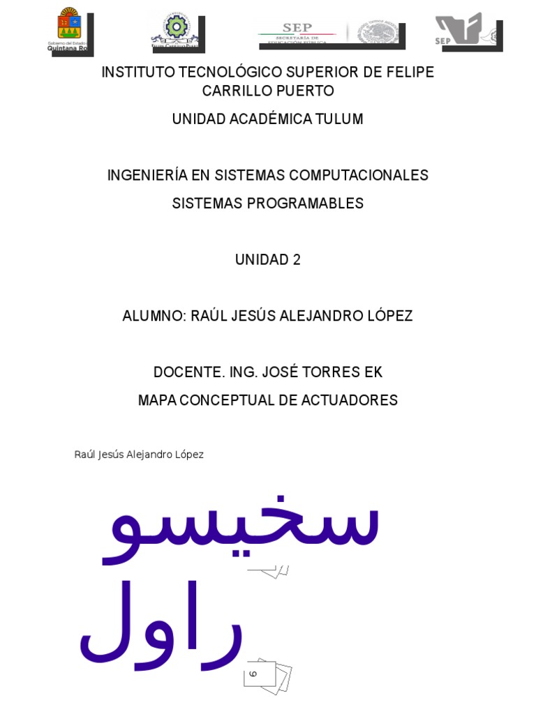 Mapa Conceptual Actuadores-Sistemas Programables-Tema 2 | PDF ...