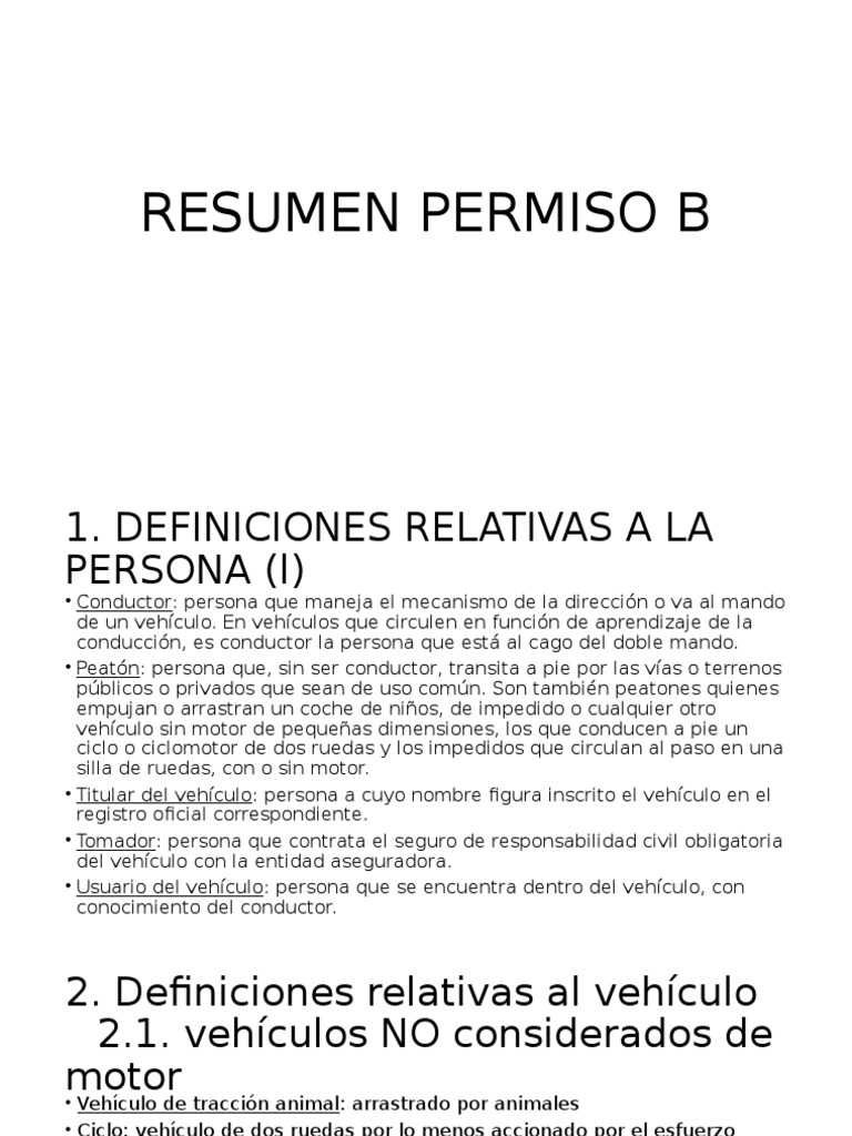 Resumen Permiso b | Coche | Eje | Prueba gratuita de 30 días | Scribd