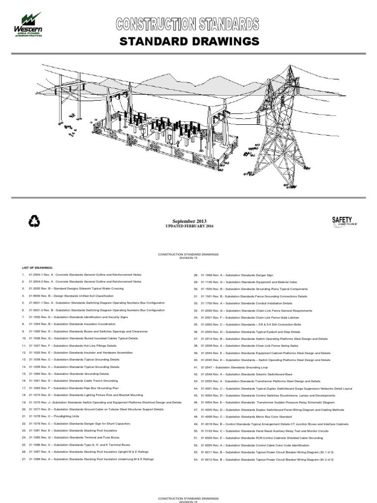 WAPA Construction STD DWG Part One | PDF | Electrical Substation | Cable