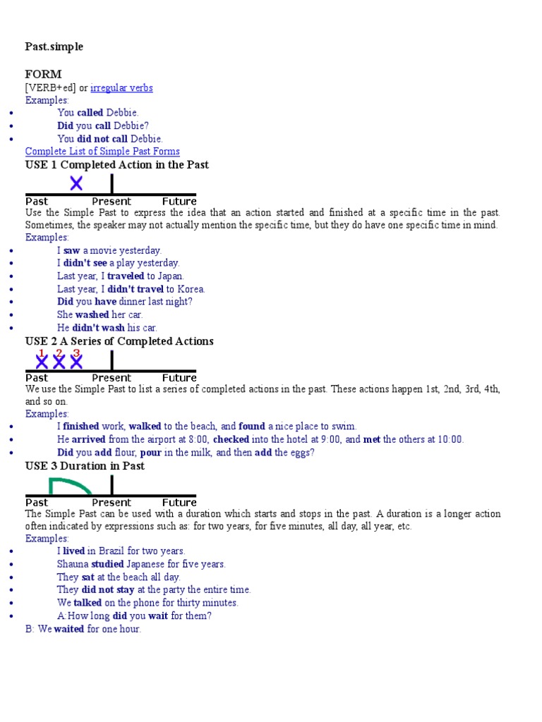 Past - Simple Form: Did You Call Debbie? | PDF | Sentence (Linguistics ...