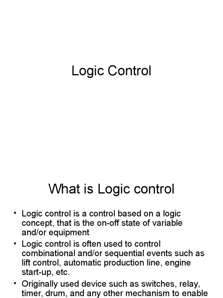 06 Logic Control | PDF | Switch | Programmable Logic Controller