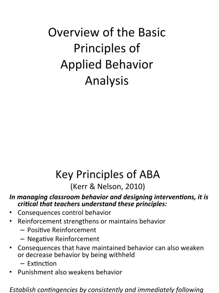 RBT ABA KEY PRINCIPLES.pdf | Reinforcement | Psychological Schools
