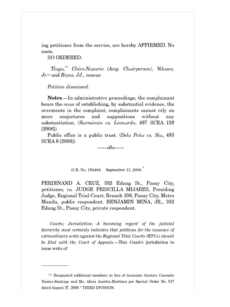 9 Ferdinand Cruz v. Priscilla Mijares Et Al. | PDF | Mandamus | Writ Of ...