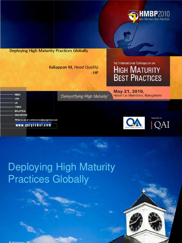 CMMI High Maturity Best Practices HMBP 2010: Deploying High Maturity ...