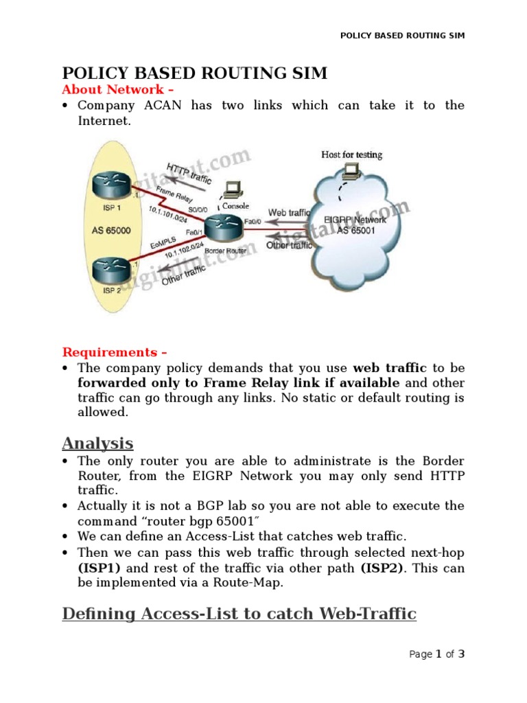 Policy Based Routing SIM (Formatted) | PDF | Router (Computing) | World Wide Web