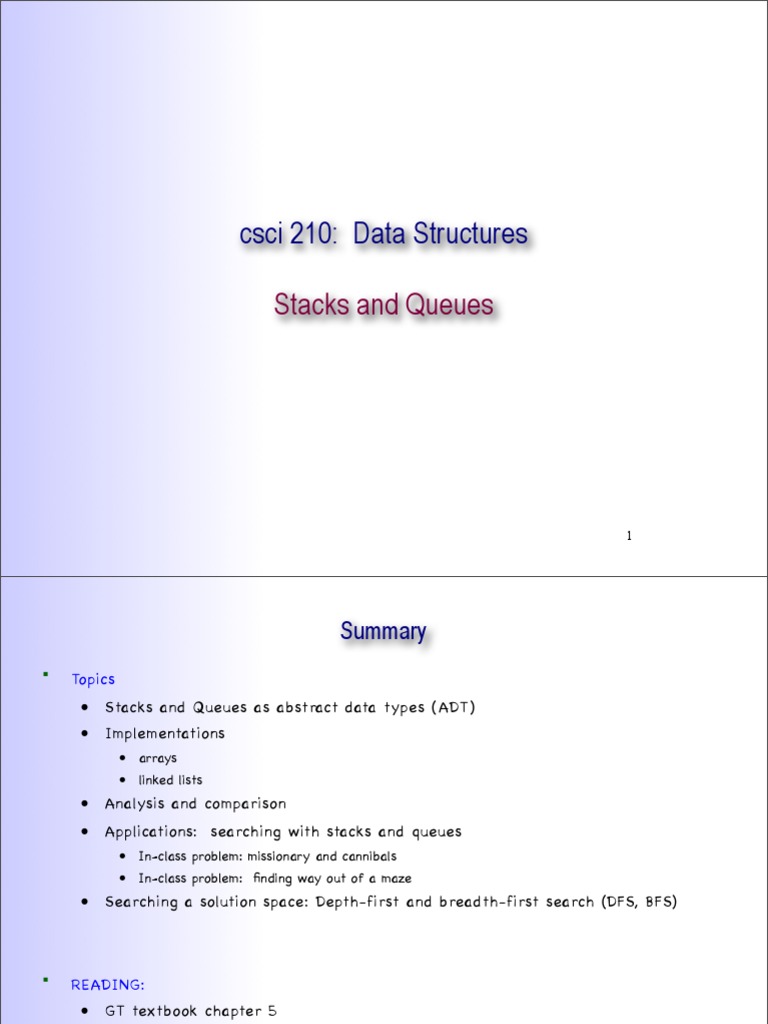 Stacks and Queues | PDF | Queue (Abstract Data Type) | Data Management