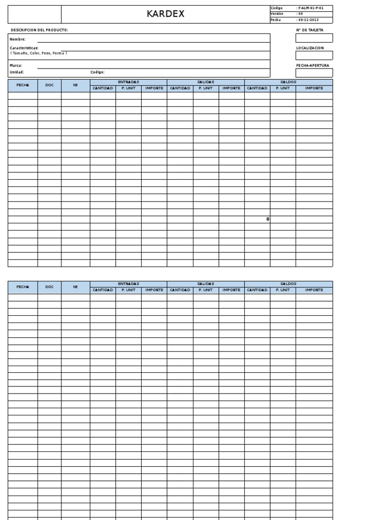 Kardex de Inventario Detallado | PDF