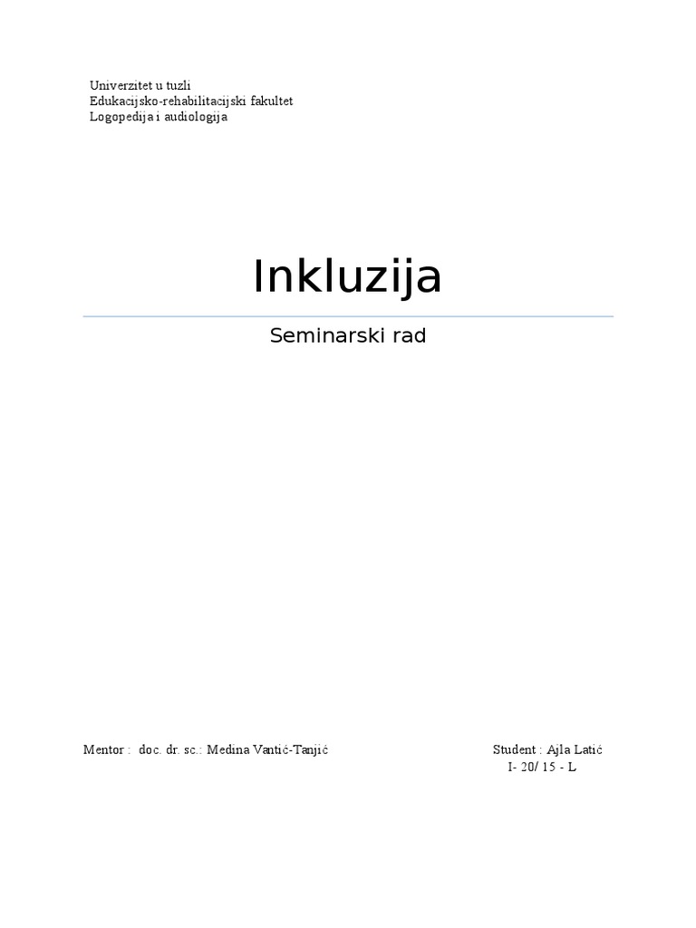 Inkluzija | PDF