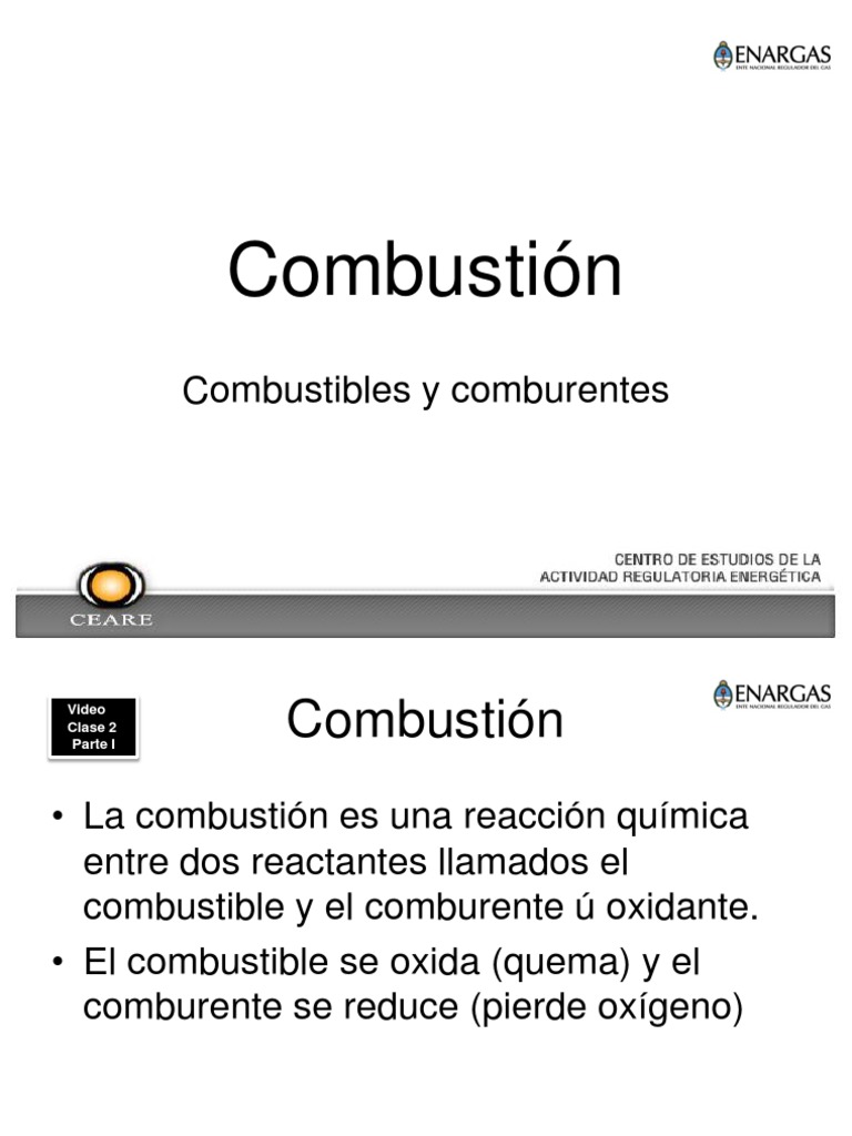 Clase 2 Combustibles y Comburentes | PDF | Combustión | Gases