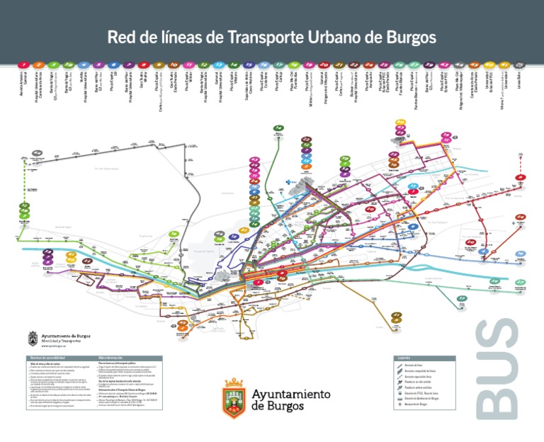 Plano Red Autobuses Burgos | Autobús | Transporte público