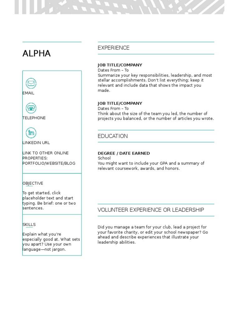 Creative Resume Template | PDF