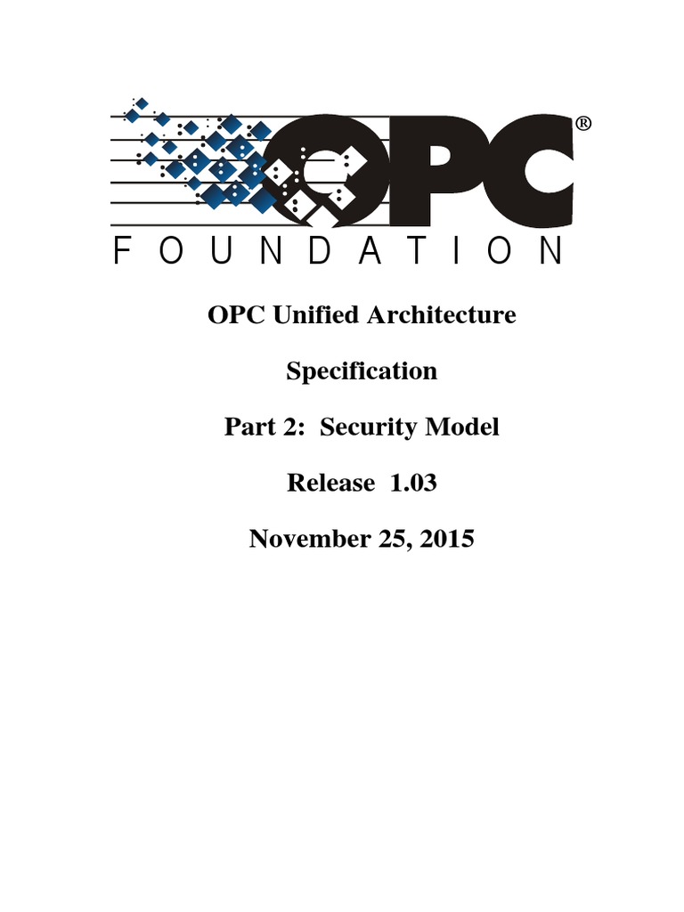 OPC UA Part 2 - Security Model 1.03 Specification | PDF | Public Key ...