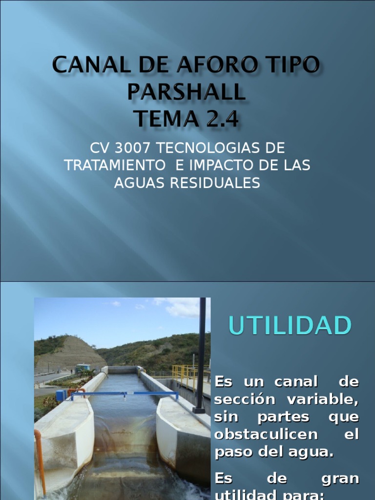 2.4 Diseño Canal Parshall | PDF | Agua y el medio ambiente | Hidrología