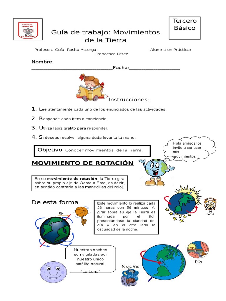 Hoja De Trabajo Sobre Las Estaciones De La Tierra Un Año En La Tierra