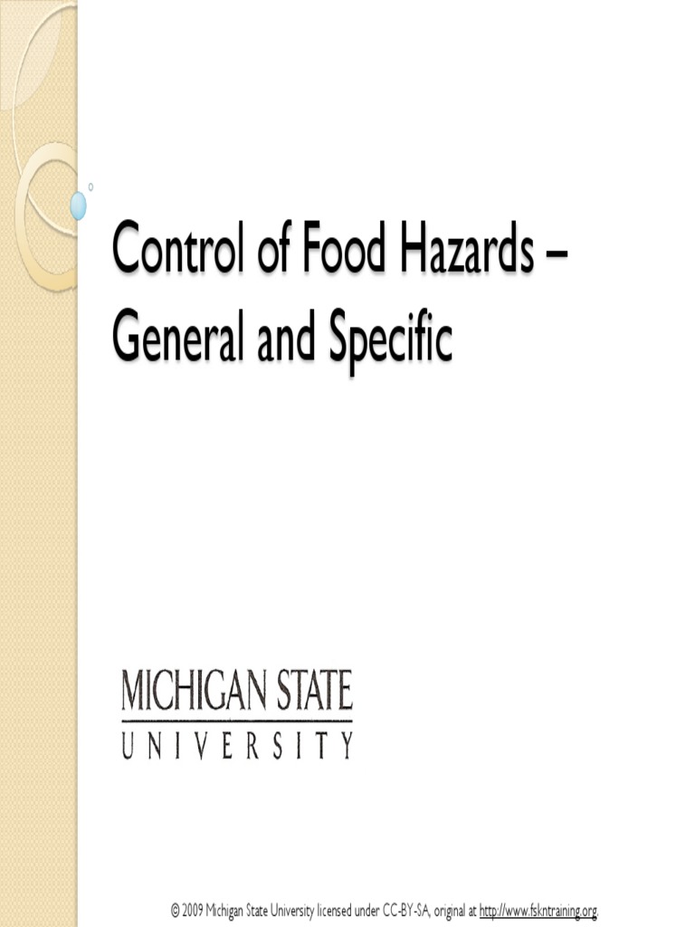Control of Food Hazards | PDF | Food Safety | Foodborne Illness