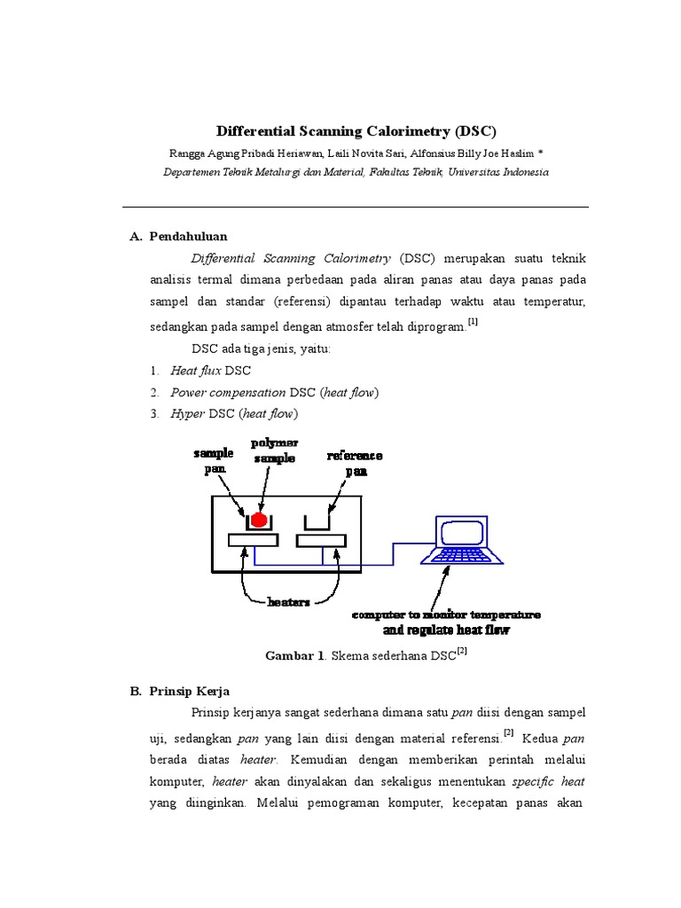AutoGenerateLink 77778314 Differential Scanning Calorimetry DSC | PDF