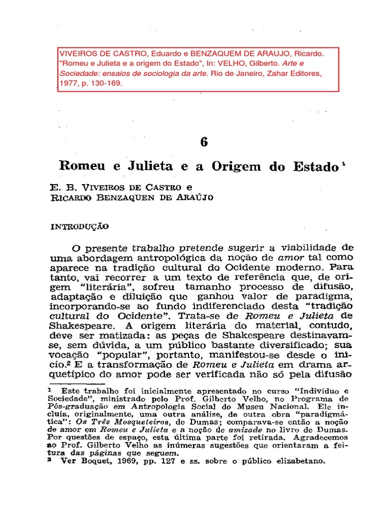 Viveiros de Castro Eduardo e Benzaquen de Araujo Ricardo Romeu e ...