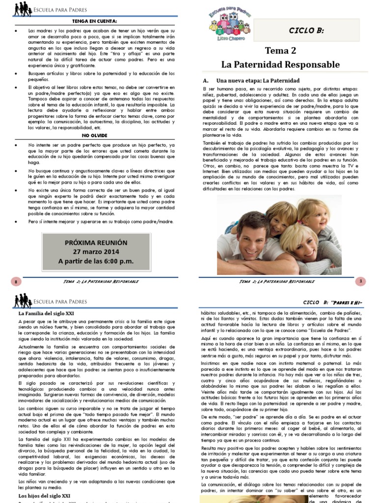 La Paternidad Responsable | PDF | Adultos | Familia