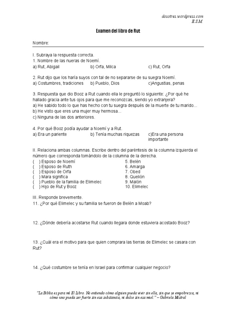 Examen Del Libro de Rut | PDF