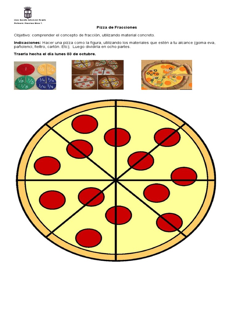 Pizza de Fracciones | PDF