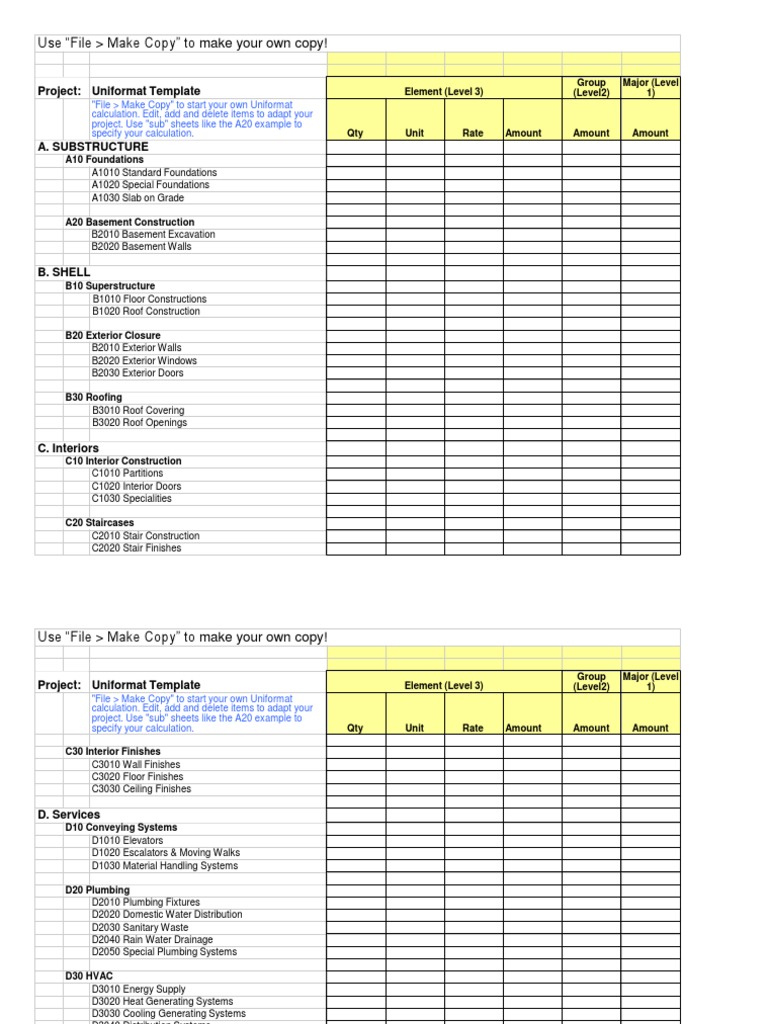 Uniformat Template | Basement | Demolition