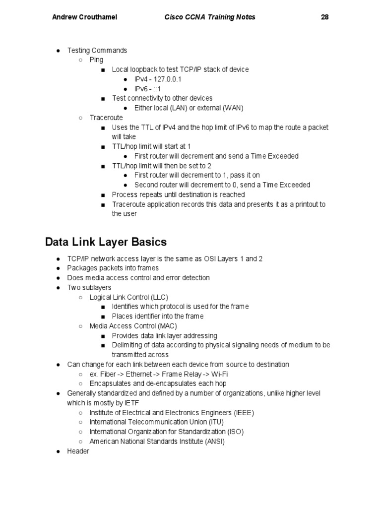 Cisco CCNA Routing and Switching Training Notes Sample PDF | PDF ...