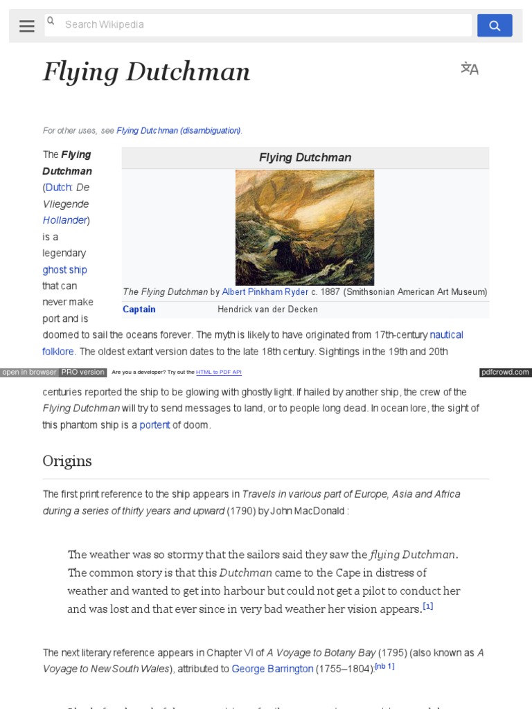 (Flying Dutchman) en M Wikipedia Org | PDF | Classics
