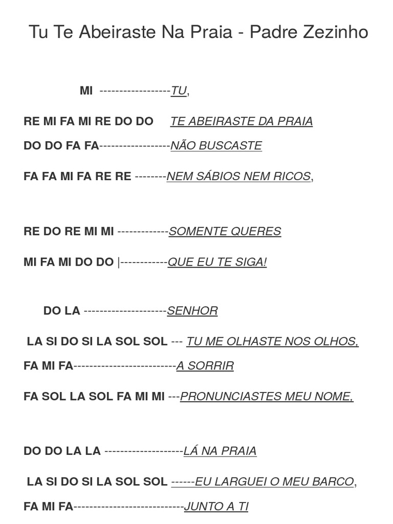 Cifra Tu Te Abeiraste Na Praia | PDF | Arte