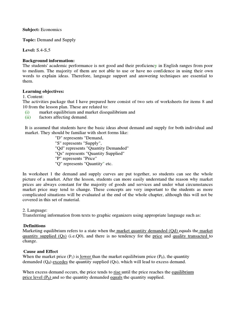 S4 Economics, Demand and Supply2 | Demand | Supply And Demand