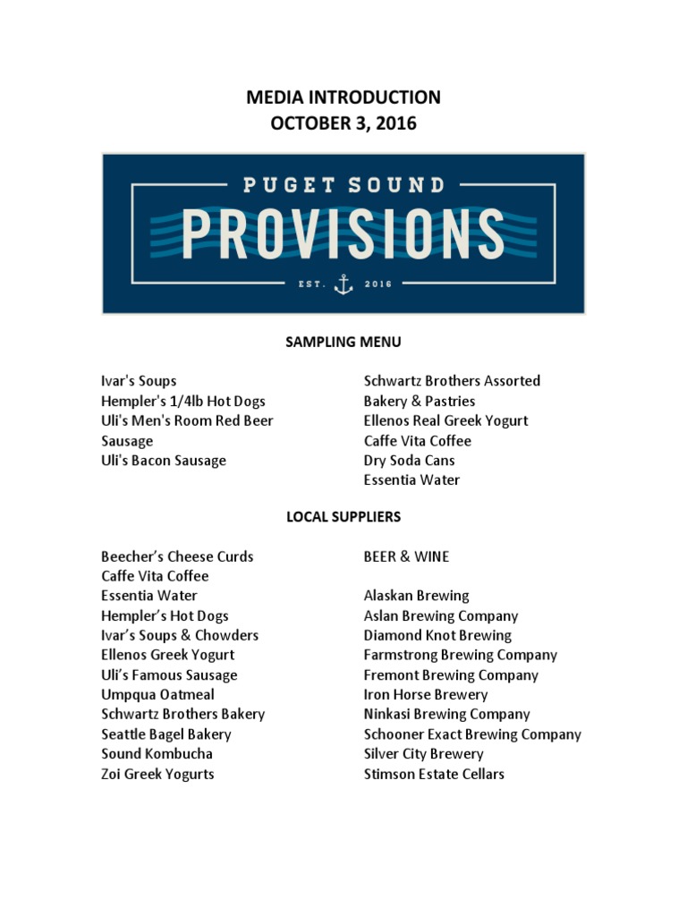 New Washington State Ferries Menus | PDF | Sausage | Food And Drink ...